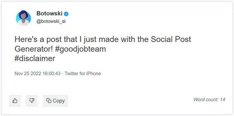 Social Post Generator | Botowski