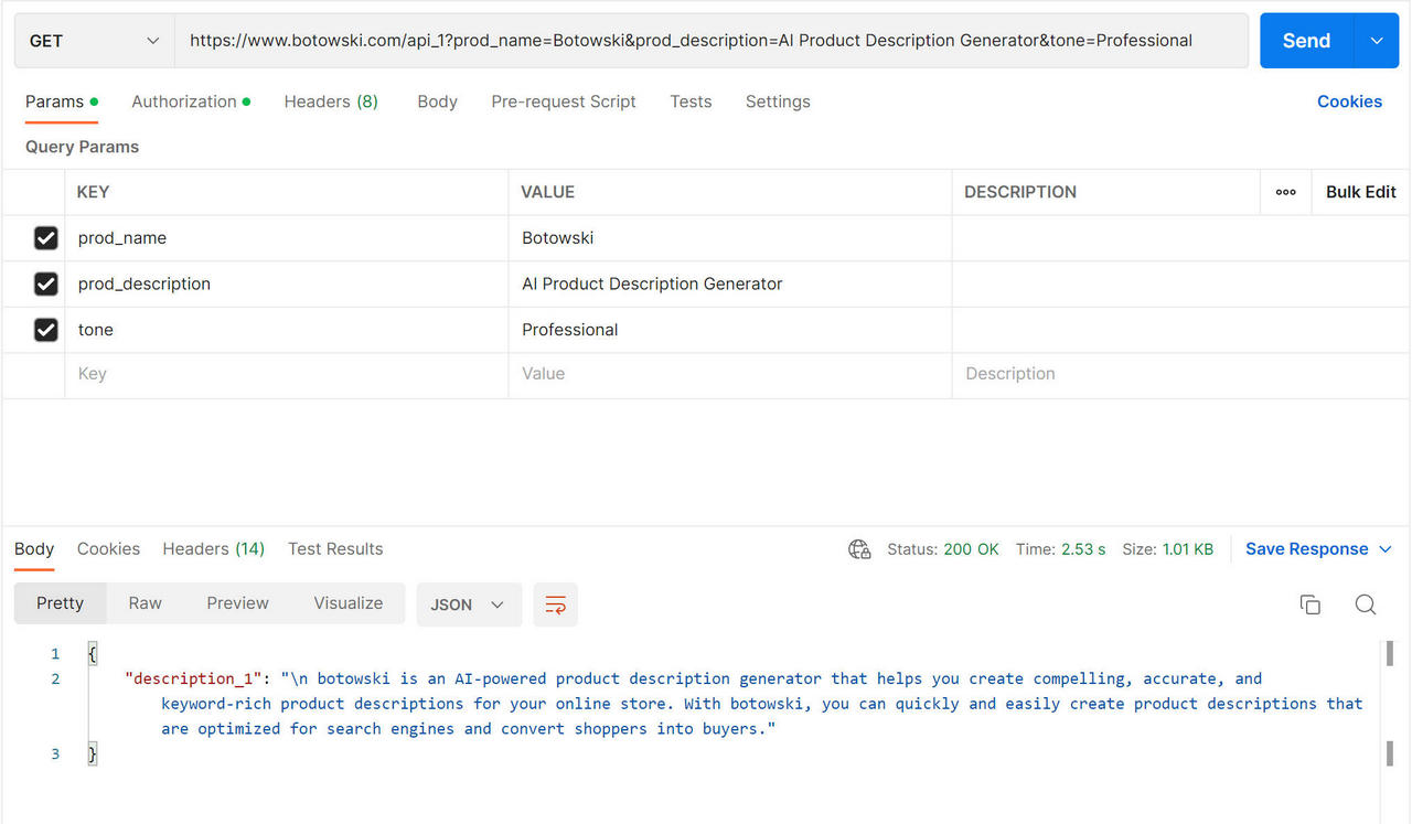 Product Description Generator | Botowski